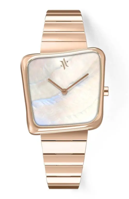 VANNA Nebula Gemstone Watch - White Pearl-rose Gold