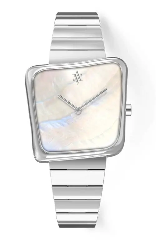 VANNA Nebula Gemstone Watch - White Pearl-silver