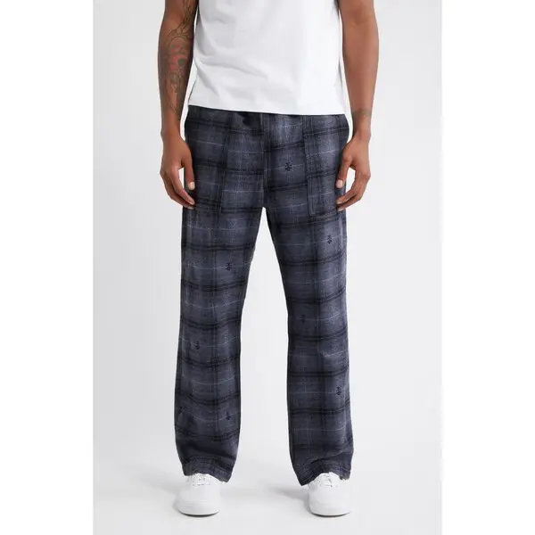 SERVICE WORKS Thistle Plaid Organic Cotton Chef Pants - Black