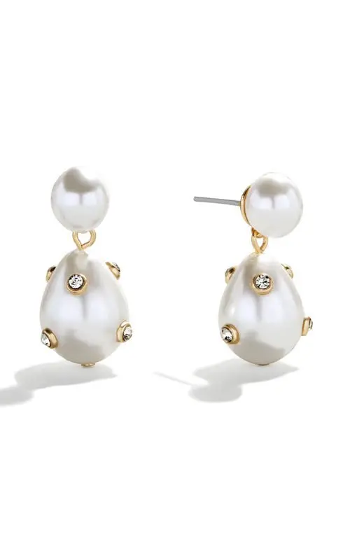 Baublebar Inessa Crystal & Faux Pearl Drop Earrings - White