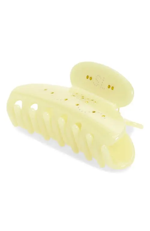 Sandy Liang Princess Crystal Embellished Claw Clip - Chartreuse
