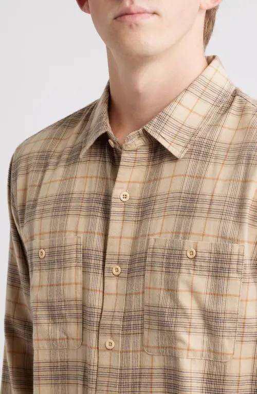 Ag Wayne Plaid Button-up Work Shirt - Tan Multi