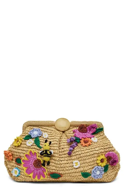 AIMEE Full Circle X-large Clutch - Raffia Floral