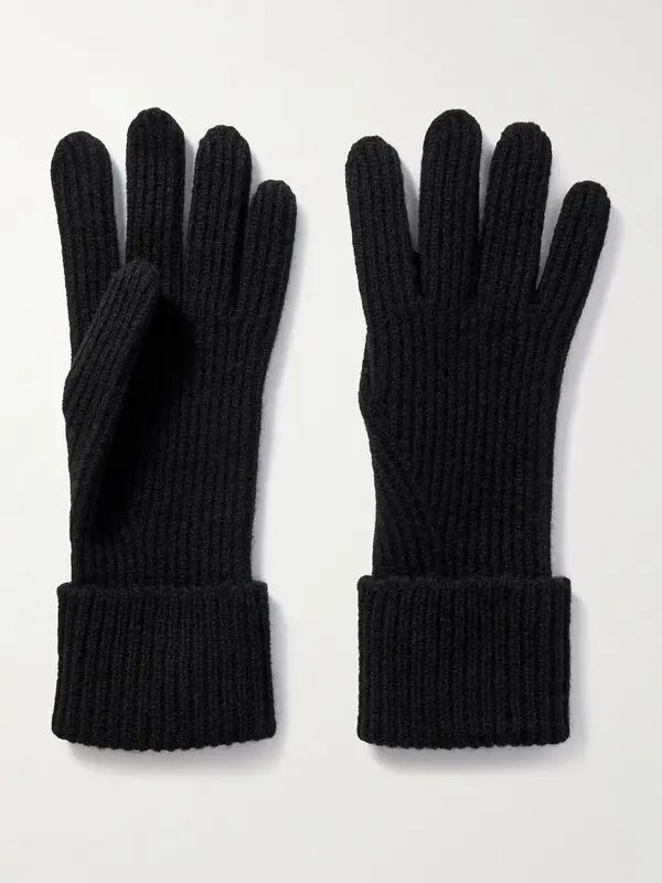 Arch4 Juliann Ribbed Cashmere Gloves - Black