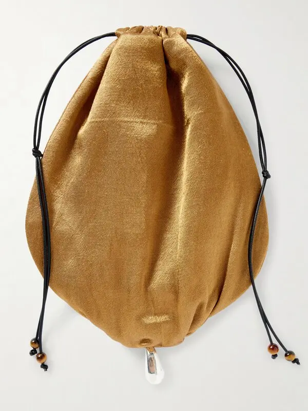 SOPHIE BUHAI Teardrop Embellished Satin Pouch - Metallic