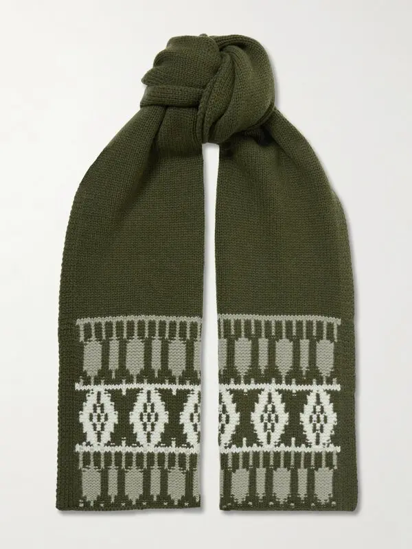 Arch4 Austria Fair Isle Cashmere Scarf - Green