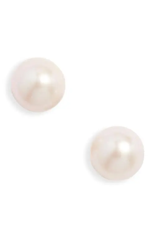 Nordstrom Freshwater Pearl Stud Earrings - White- 14k White Gold