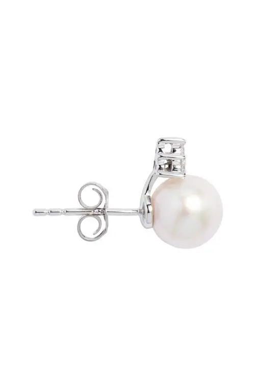Nordstrom Diamond And Akoya Pearl Stud Earrings
