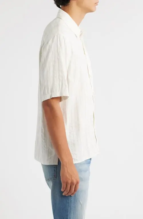 Rag & Bone Dalton Plaid Short Sleeve Button-up Shirt - Chalk