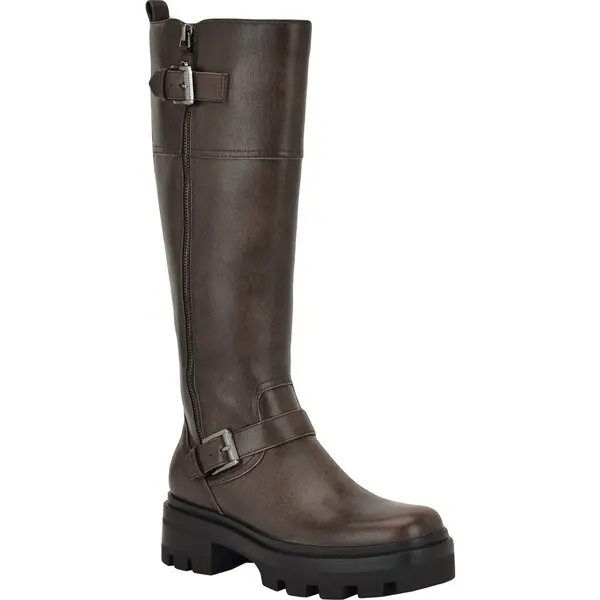 Guess Lynnie Knee High Boots - Dark Brown