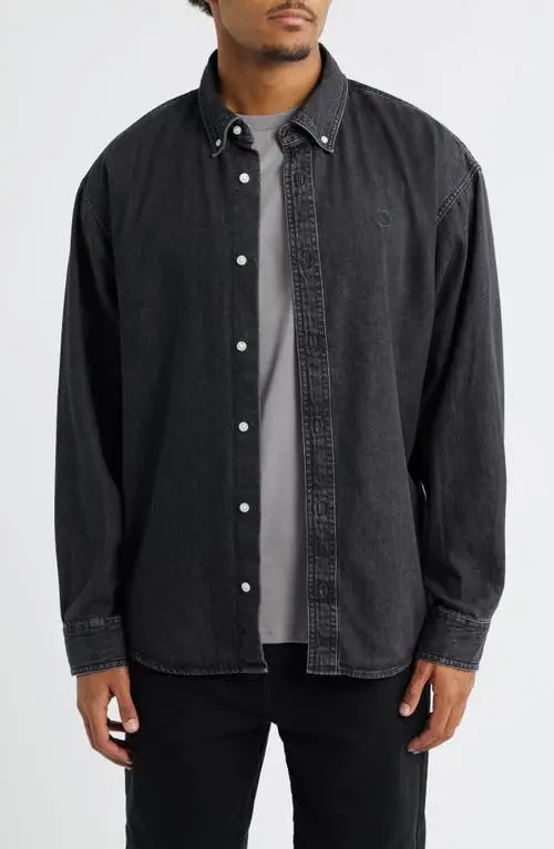Carhartt Work In Progress Lucas Denim Button-down Shirt - Black Stone Washed