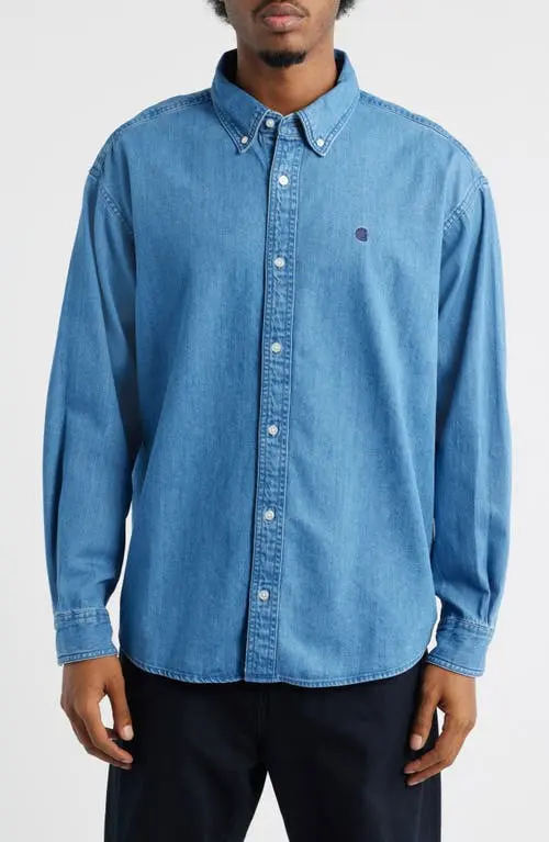 Carhartt Work In Progress Lucas Denim Button-down Shirt - Blue Stone Washed
