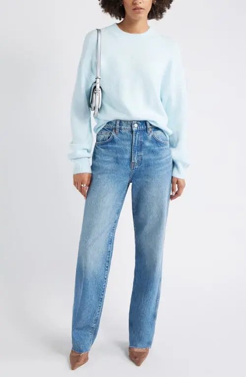 OPEN EDIT Cozy Crewneck Sweater - Blue Delicate