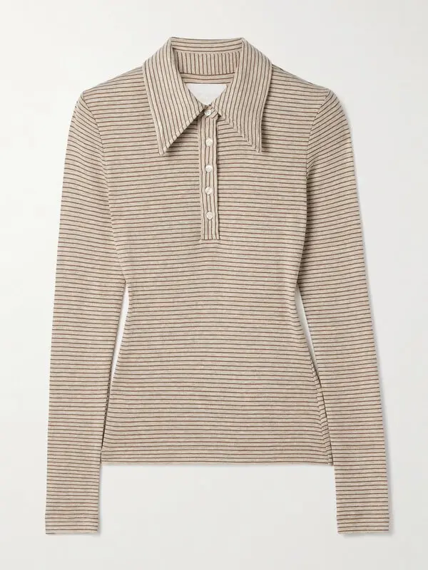 Citizens Of Humanity Shara Striped Jersey Polo Shirt