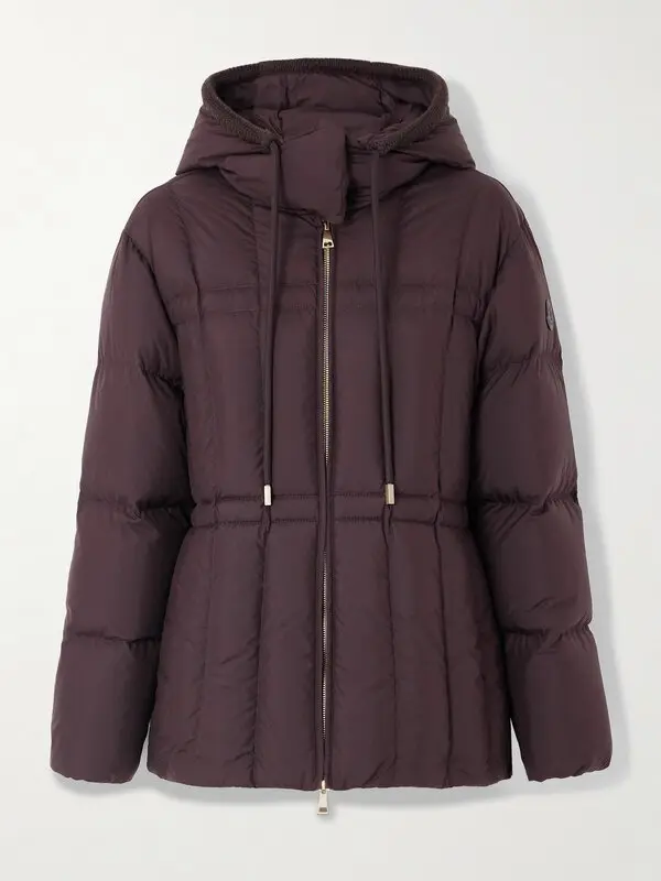 Moncler Estom Hooded Quilted Shell Down Jacket - Brown