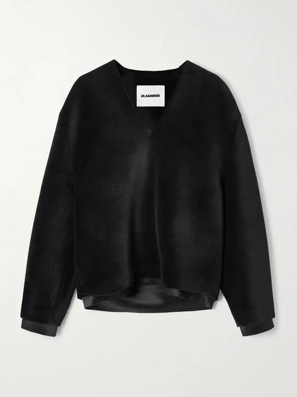 JIL SANDER Layered Velvet And Satin Blouse