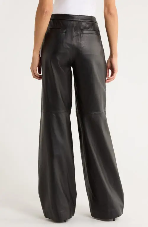 L'Agence Livvy Lambskin Leather Trousers - Black