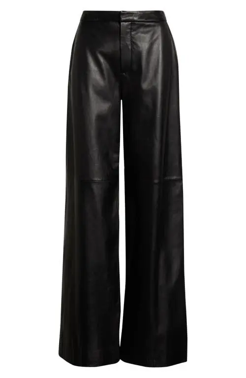 L'Agence Livvy Lambskin Leather Trousers - Black