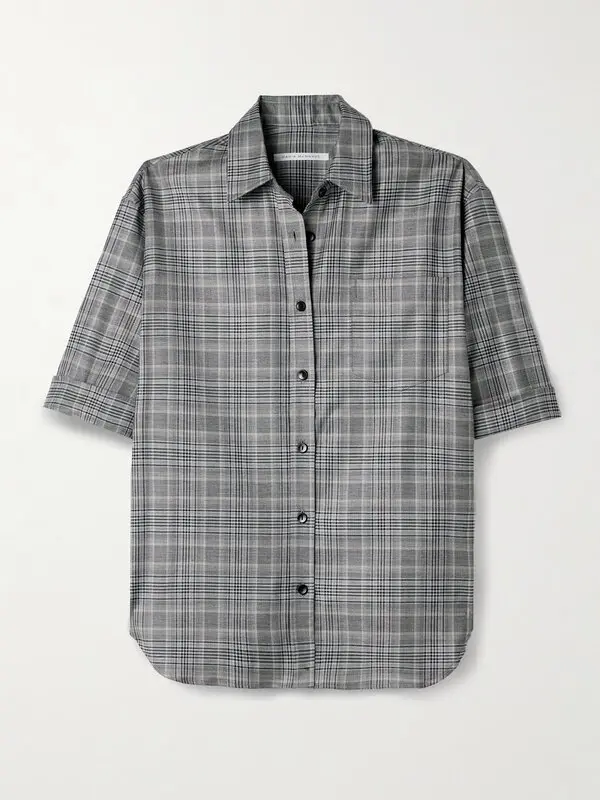 Maria Mcmanus Oversized Checked Wool-blend Shirt