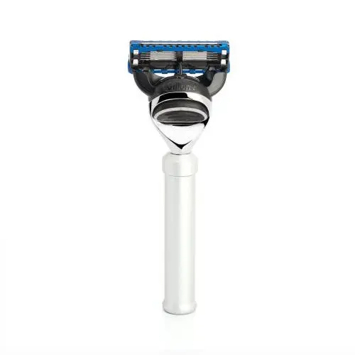 MUHLE Travel Anodized Aluminum Fusion Travel Razor - Silver