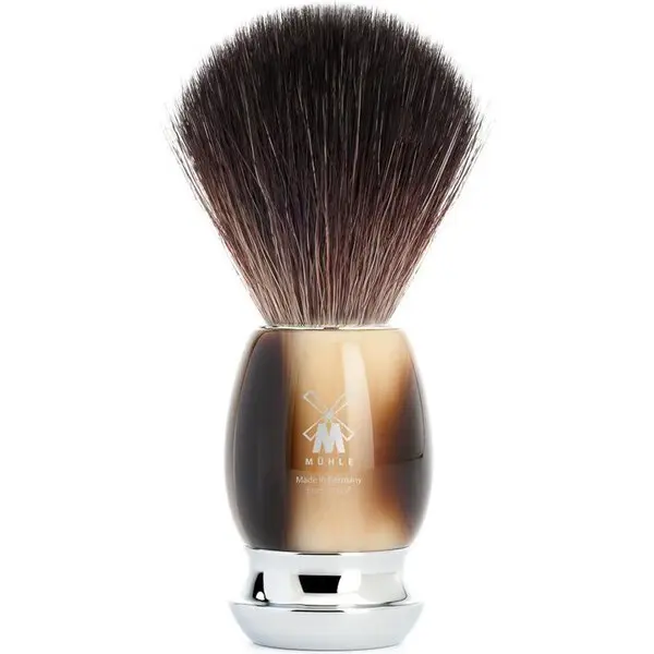 MUHLE Vivo Black Fiber Shaving Brush - Brown Horn