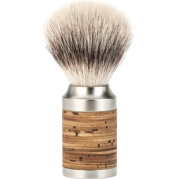 MUHLE Rocca Stainless Steel & Silvertip Fiber Shaving Brush - Birch Bark
