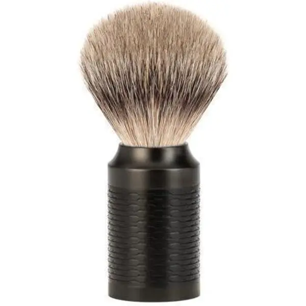 MUHLE Rocca Jet Stainless Steel Silvertip Badger Shaving Brush - Black