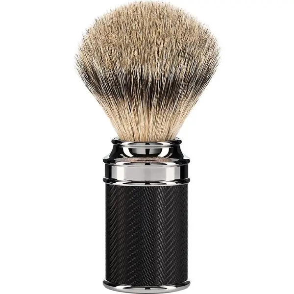 MUHLE Traditional Silvertip Badger Shaving Brush - Black And Chrome