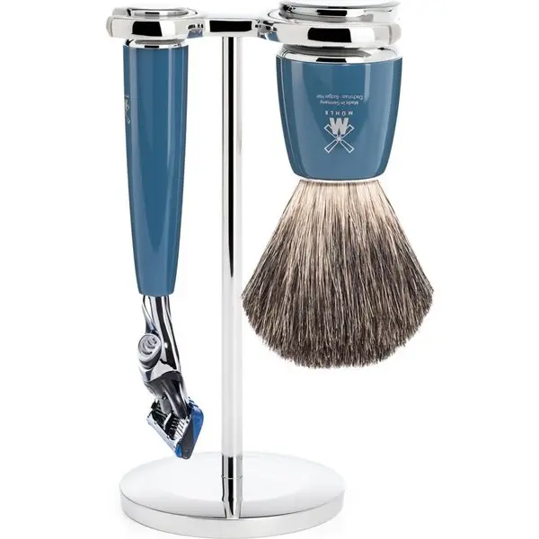 MUHLE Rytmo Pure Badger Fusion Shaving Set - Petrol Blue