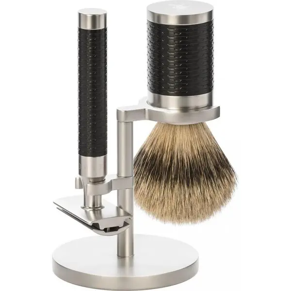 MUHLE Rocca Stainless And Black Shaving Set - Steel