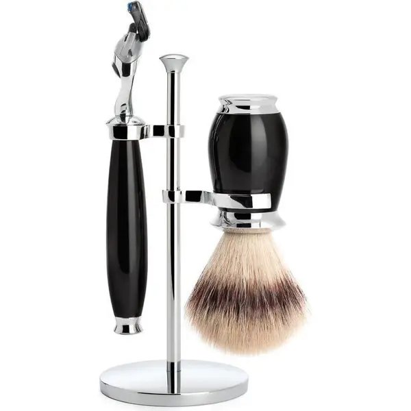 MUHLE Purist Silvertip Fiber & Fusion Shaving Set - Black