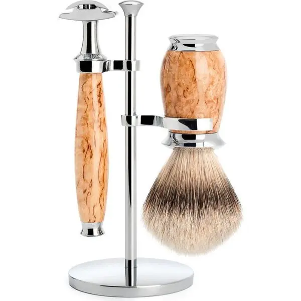 MUHLE Purist Karelian 3-piece Shaving Set - Masur Birch