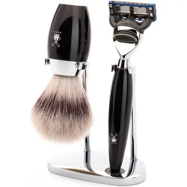 MUHLE Kosmo 3-piece Silvertip Fiber & Fusion Shaving Set - Black