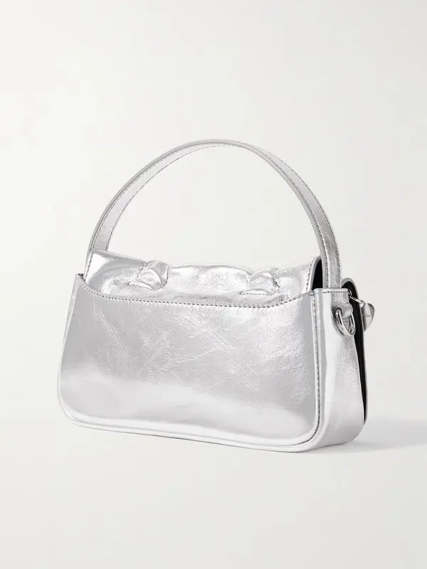 Acne Studios Multipocket Micro Metallic Leather Shoulder Bag