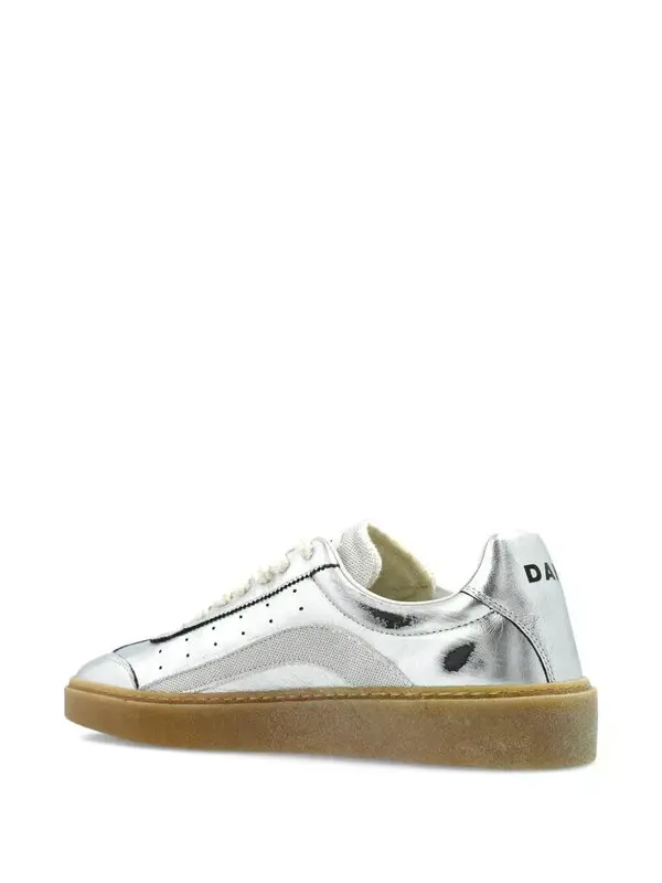 Dsquared2 Rider Metallic Leather Sneakers - Silver