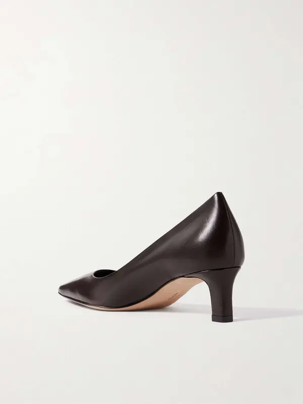 THE ROW Carla Leather Pumps - Dark Brown