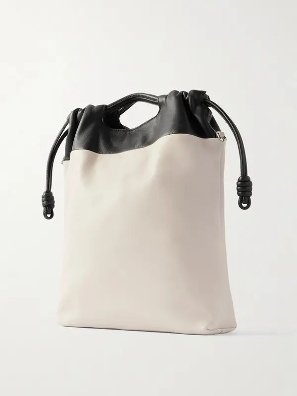 Loewe Flamenco Two-tone Leather Tote - Cream
