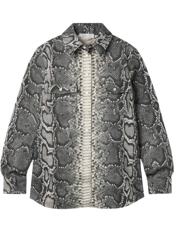 Gabriela Hearst - John Austin Snake-Print Recycled Denim Shirt