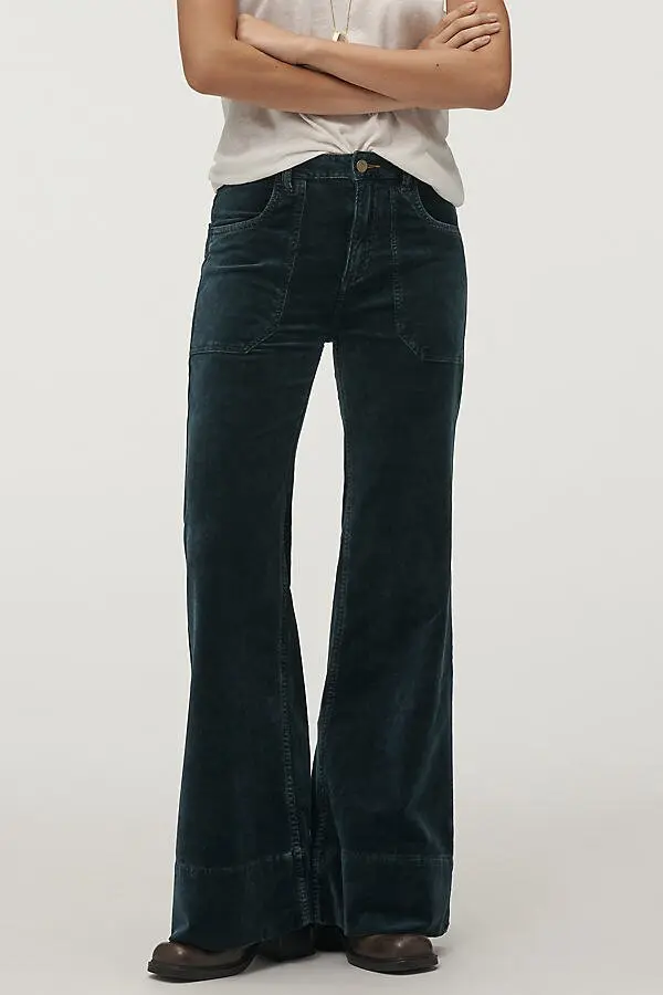 PILCRO Rylan Velvet High-rise Flare Jeans - Bejeweled Wash
