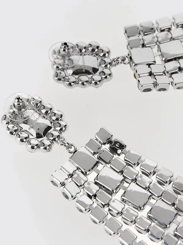 SELF-PORTRAIT Jewel Drop Earrings - Silver