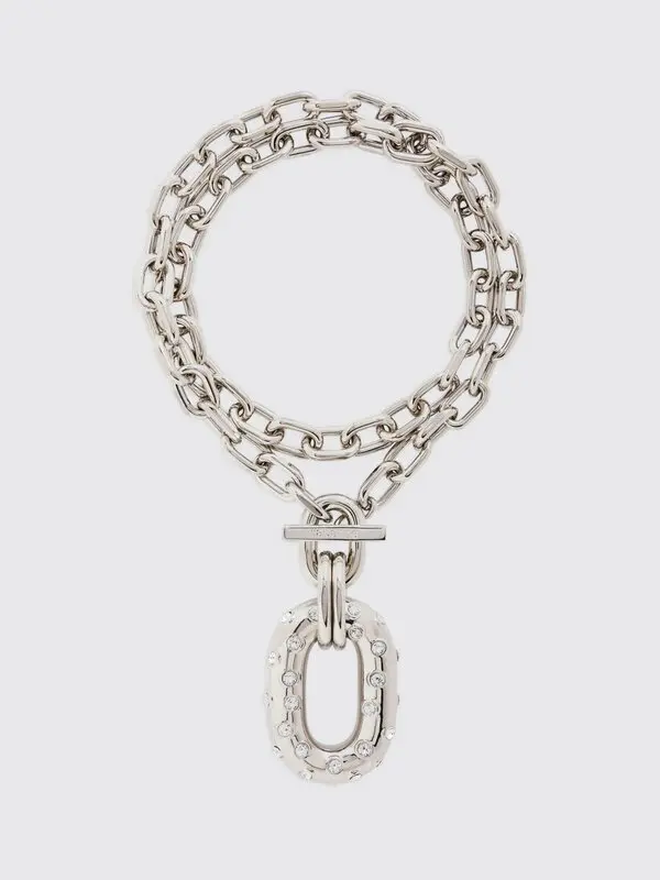 Rabanne Embellished Link Necklace - Silver