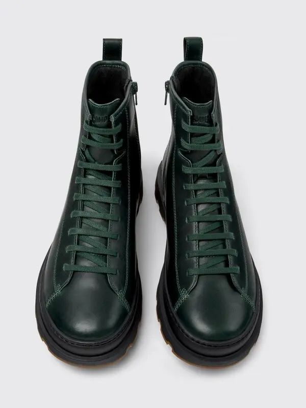 Camper Lace-up Ankle Boots - Green