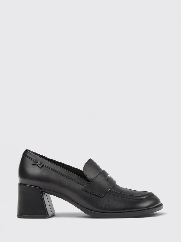 Camper Loafer With Block Heel - Black