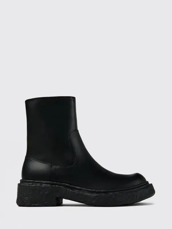 Camper Leather Ankle Boots - Black