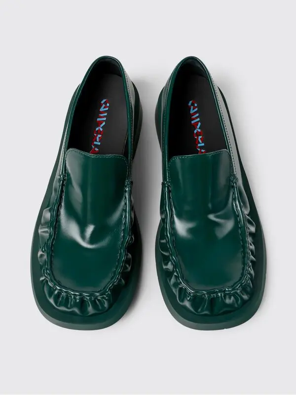 Camper Gathered Loafers - Green