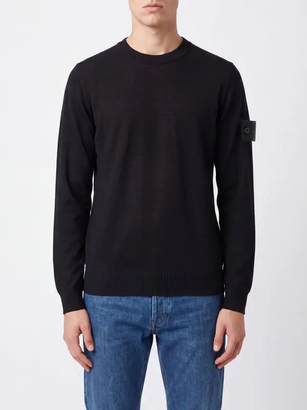Stone Island Virgin Wool Jumper - Black