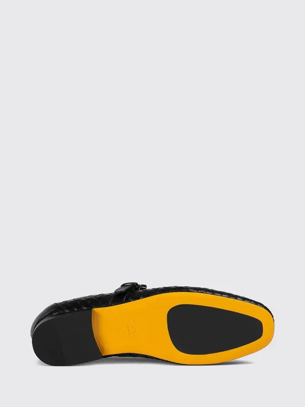 DOUCAL'S Woven Leather Mary Jane Flats - Black