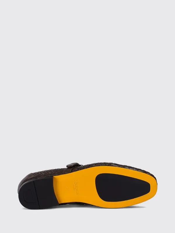 DOUCAL'S Woven Leather Mary Jane Flats - Dark
