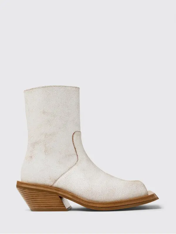 Camper Zip-up Ankle Boots - White