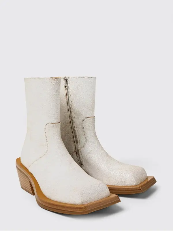 Camper Zip-up Ankle Boots - White